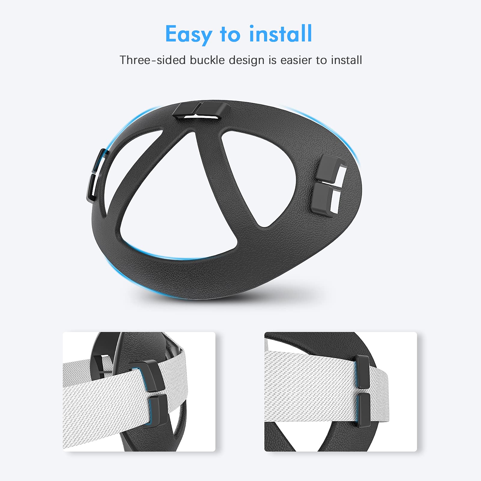 EWalos Silicone Head Back Padding for Oculus Quest 2, Upgraded VR Elite Strap Replacement Accessories, Effective Reduce Head Pressure & Refuse Headset Slide, Thickened High Strength Design