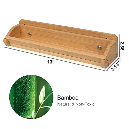 Natural Bamboo Small Animal Feeder Box, Hanging Rabbit Food Bowl, Chinchilla Cage Feeder Bowl, Feed Box for Chinchilla, Guinea Pig, Rabbit