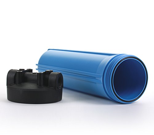 Hydronix HF45-20BLBK15 4.5" x 20" Water Filter Housing, Whole House Commercial or Industrial - 1.5" Port