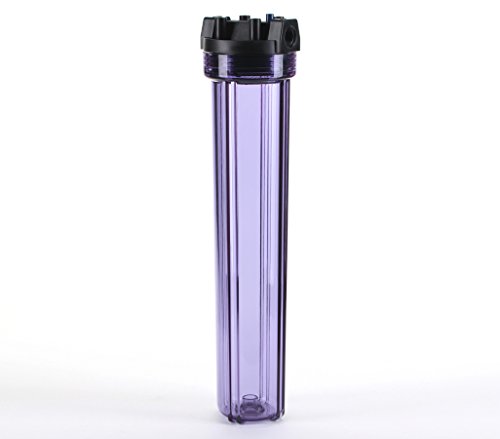Hydronix HF5-20CLBK34PR Water Filter Housing 20" RO, Whole House, Hydroponics - 3/4" Ports, Clear Body w/PR