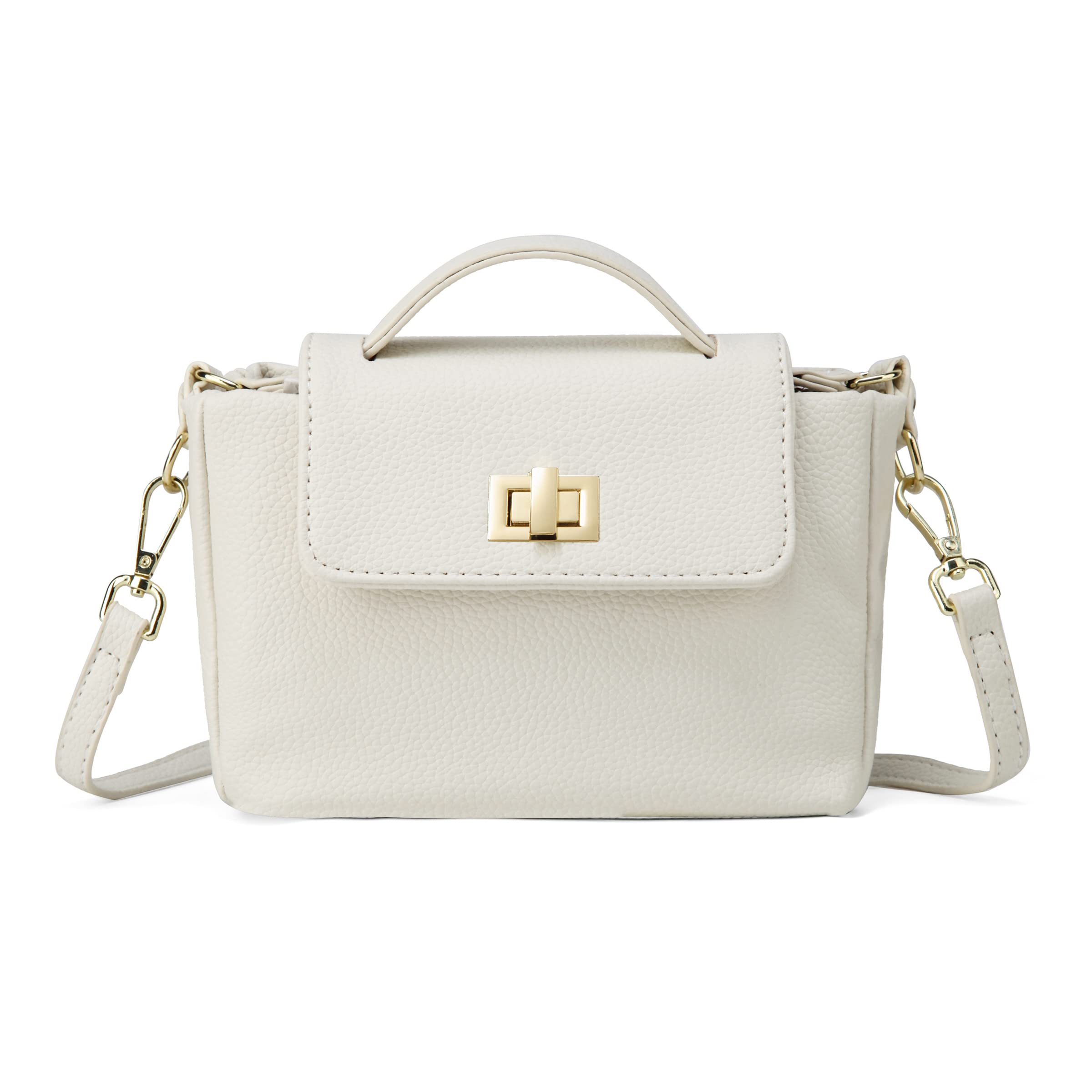 Flapover Retro Mini Top Handle Purse Shoulder Bag Small Crossbody Purse for Women Girls