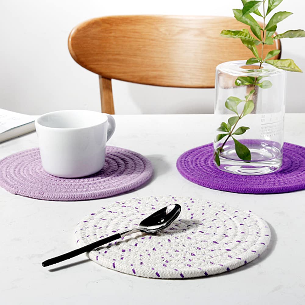 ELANE 6 Pcs Cotton Hot Pads Pot Holders for Kitchen Heat Resistant,Kitchen Hot Pads for Table,7 inch