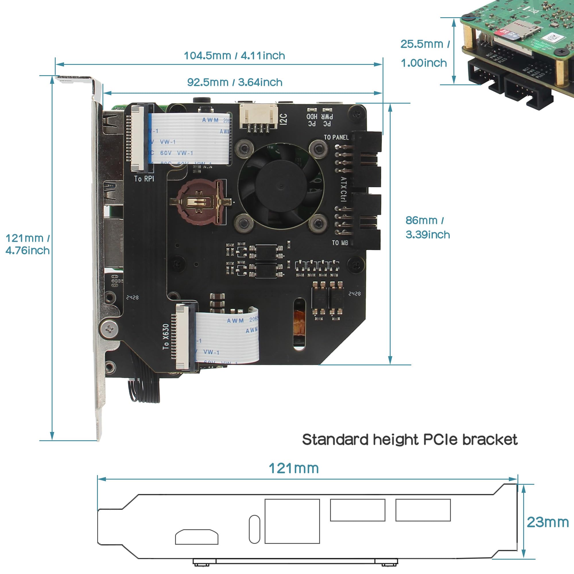 Geekworm KVM-A8 PCIe Version for Raspberry Pi 4 Model B KVM Over IP Support KVM V3 PoE ATX HDMI CSI (Not Include Raspberry Pi)