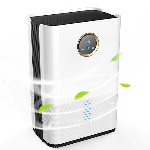 PTHRAOUTA dehumidifier for basement bathroom RV home closet indoor indoor 33.8 oz water tank（800 sq.ft） small dehumidifiers safe mini drainage auto-off odor removal 2 duak-core portable dehumidifier 5 colorful lights remove moisture quite silent car deh