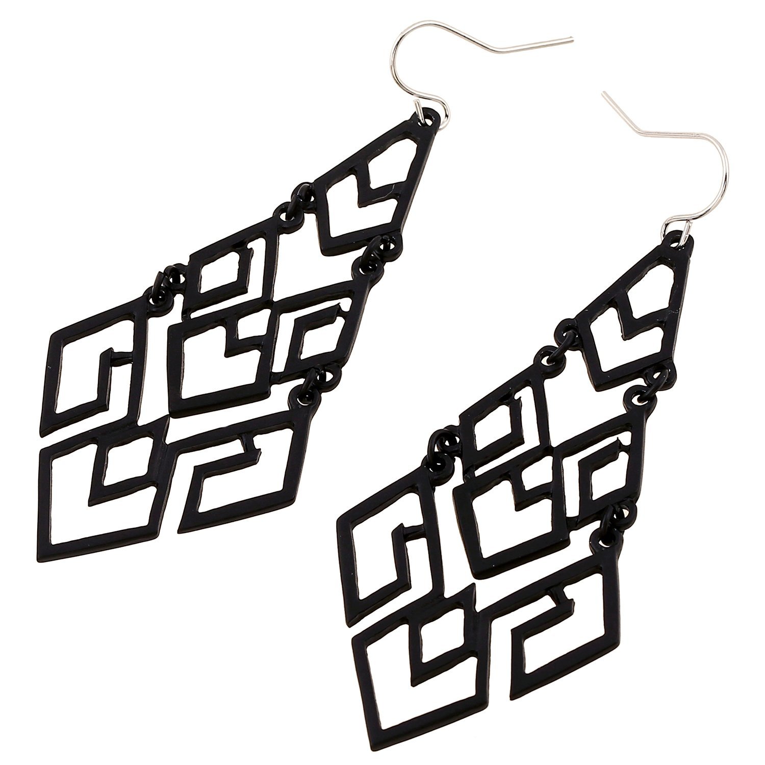 D EXCEED Women's Chandelier Drop Earrings Gift Wrapped Fashion Gold Cutout Tiered Dangle Drop Earrings Gold