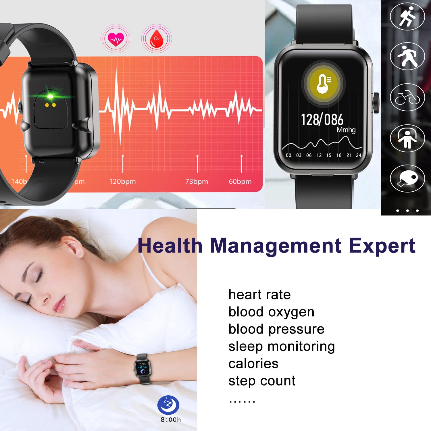 Hold Young Smart Watch with Earbuds 2 in 1 Bluetooth Smart Watch for Android iPhone TWS Smartwatch with Heart Rate Blood Pressure Phone Call for Men Women