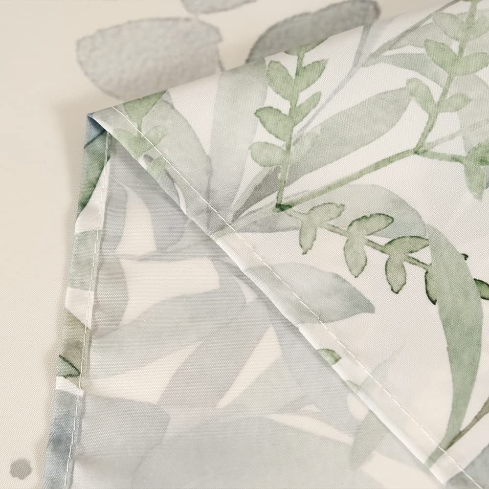 GEEORY Eucalyptus Leaf Tablecloth 60*84 Inch Rectangle Green Butterfly Tablecloths Spring Summer Table Cloth Indoor/Outdoor Seasonal Table Cover for Easter Home Kitchen Dining Parties
