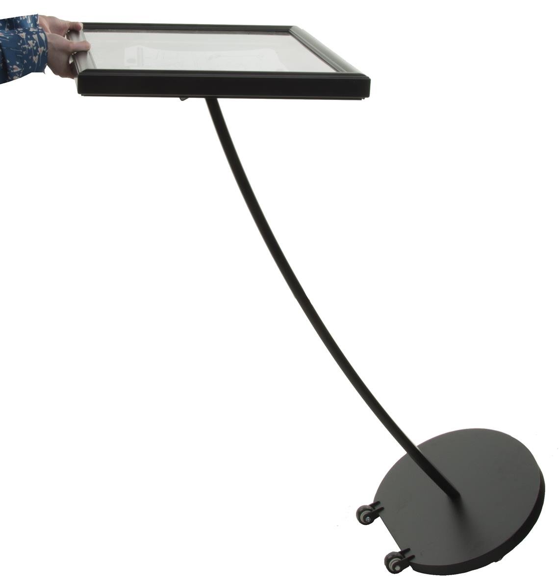 Displays2go Magnetic Menu Display Stand, Waterproof, UV Inhibitor Lens, Wheels, Black (ODMAG598BK)