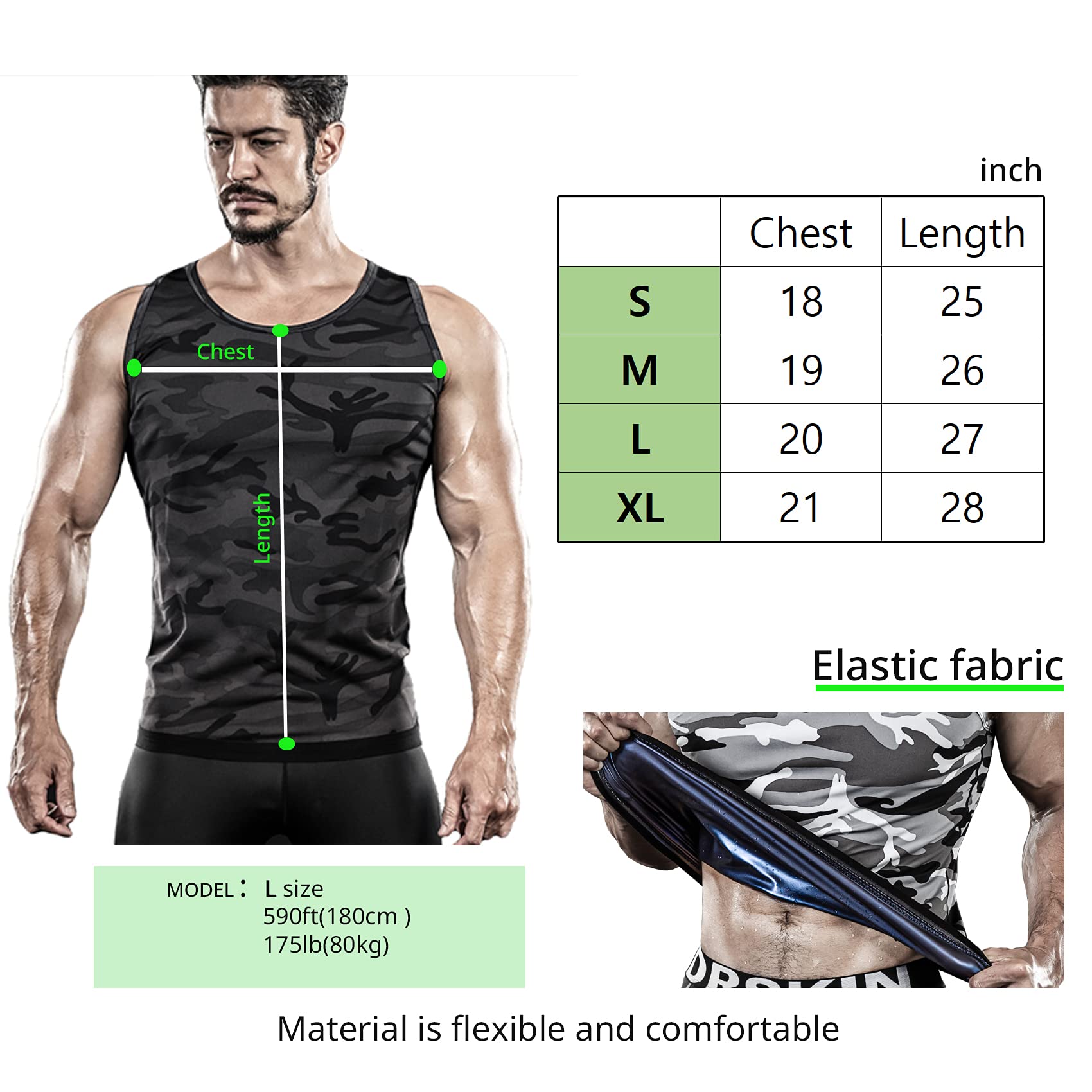 DRSKIN Men’s Y-Back Sauna Sweat Suit Heat Trapping Compression Tank Top Vest Weight Loss Shirt Premium Slimming Workout (Y-SAUNA-TA MBB04, 2XL)