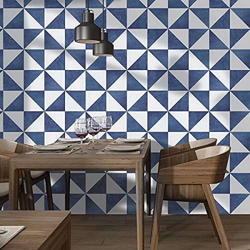 Elizabeth Sutton Cameo Dos Blue 7.87 in. x 0.37 in. Matte Porcelain Floor and Wall Tile Sample