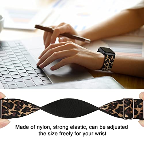 Stretchy Solo Loop Bands Compatible with Apple Watch Band 42mm 44mm 45mm 49mm, Braided Elastic Weave Nylon Women Men Wristbands Straps for iWatch Series Ultra/8/7/6/5/4/3/2/1/SE, 6 Pack