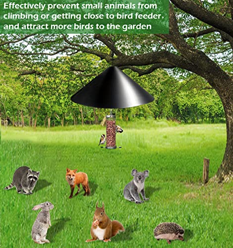 Fandature 19 Inch PP Squirrel Proof Baffle for Protecting Outside Pole Bird Feeders and Bird Houses, Hang Mount Raccoon and Squirrel Guard Stopper for Shepherd Hooks - Black, 1 Pack