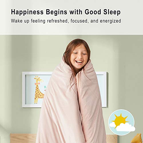 Degrees of Comfort Soft Children's Weighted Blanket 7lbs, Best Kids Sherpa Throw 41x60 Teal 7lbs