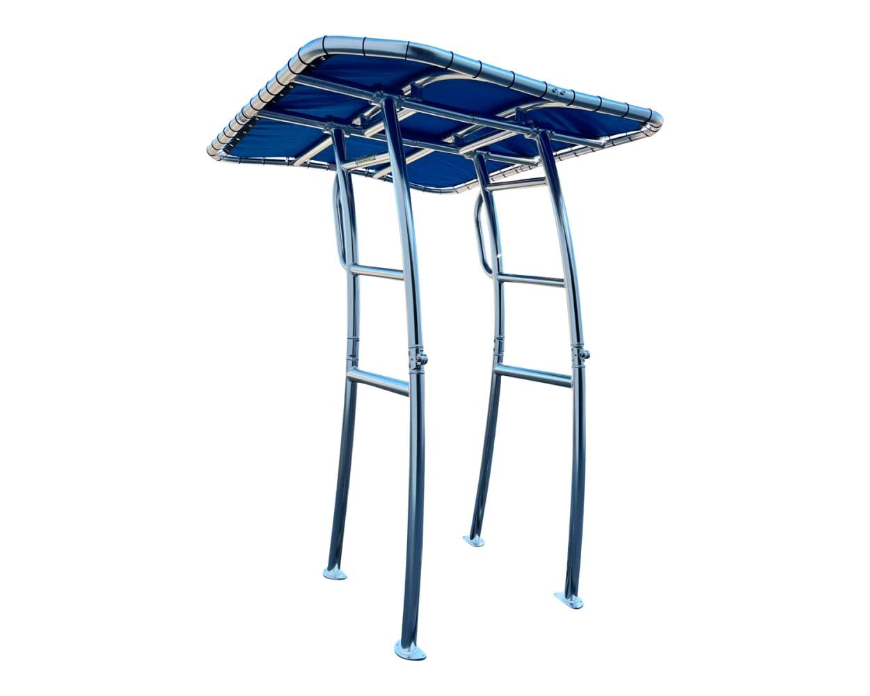 Fishmaster Pro Series Boat T-Top for Center Console Fishing Boats - Universal Fit - Polished and Anodized - Blue Top