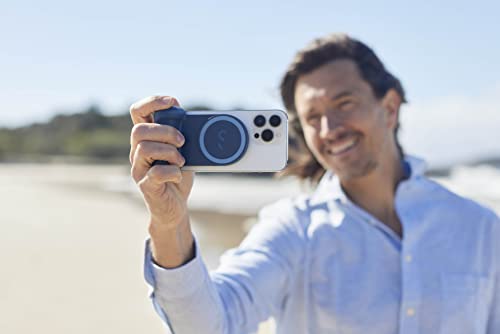ShiftCam SnapGrip - Mobile Battery Grip with Wireless Shutter Button - Magnetic Mount Snaps on to Any Phone - Built in Powerbank with Qi Wireless Charging - Tabletop Dock | Abyss Blue