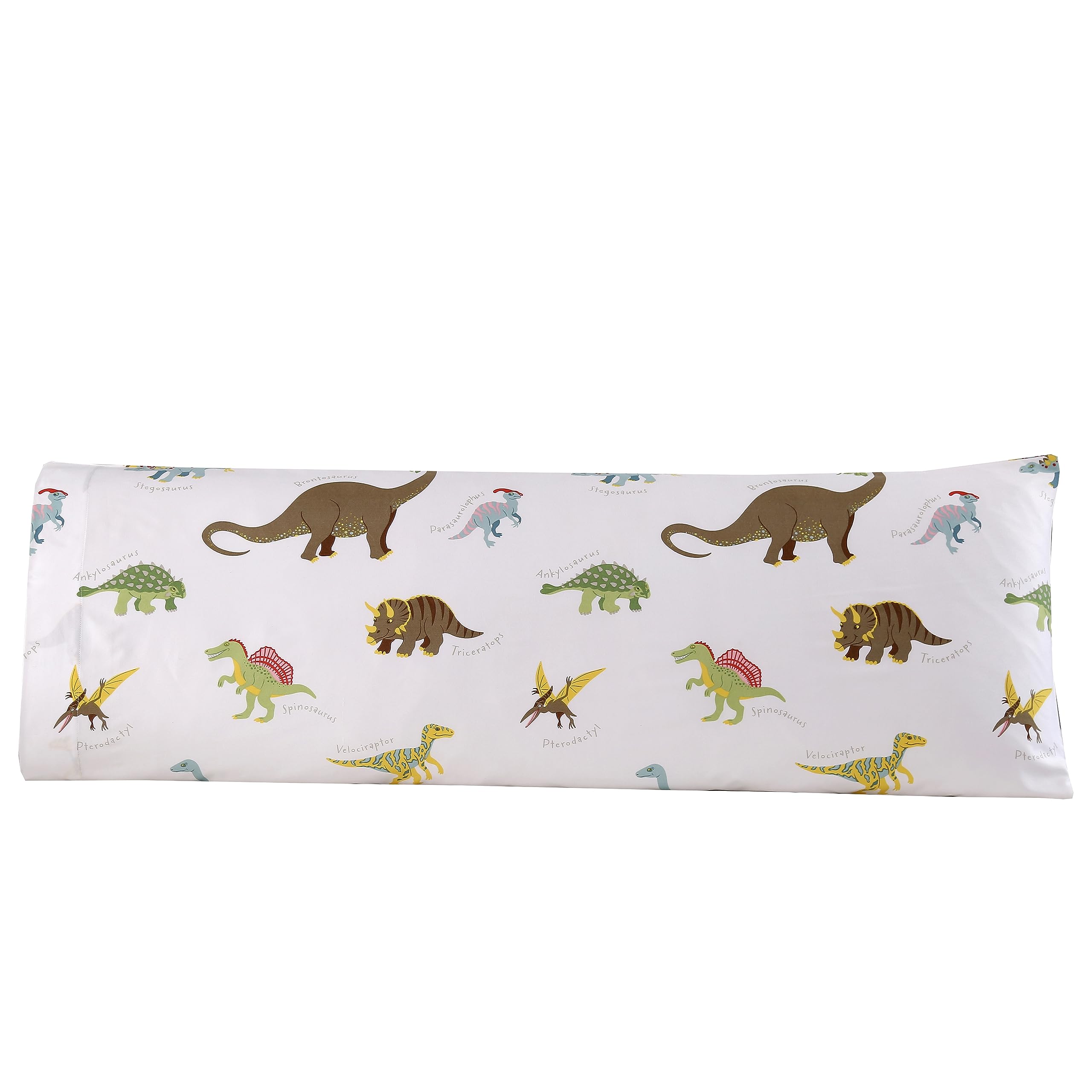 MAG 1Pcs Dinosaur Body Pillowcase,White Based Dino Body Pillowcase, Super Soft Microfiber, for Kids, Toddler,Teens Boys and Girls