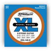 D'Addario D'Addario EXL140-8 Electric Guitar Strings - Light-Top/Heavy-Bottom - 10-74 - 1 Set
