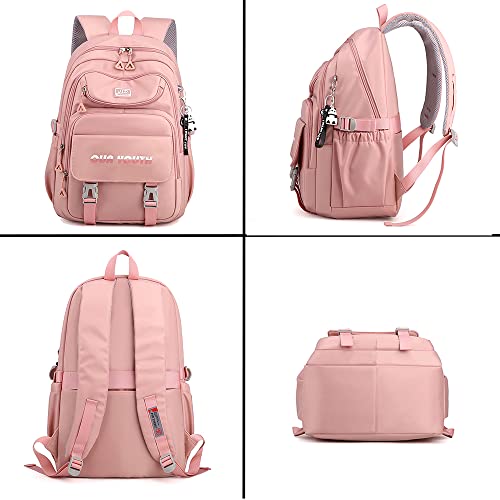 ROER Univeristy Bookbag copmuter Daypack Backpack Outdoor Bag Waterproof Travel Notebook College Backpack for woman (Pink)