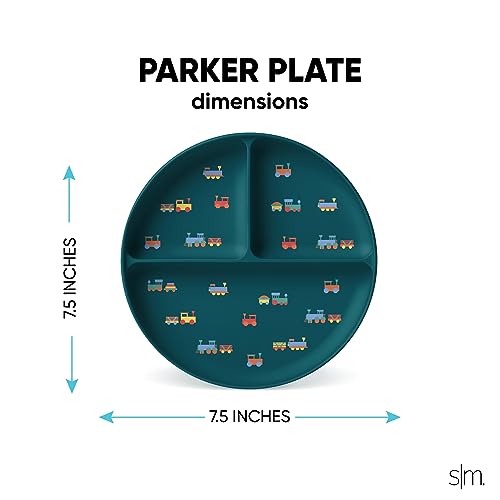 Simple Modern Disney Silicone Plate for Baby and Toddler | Divided and Microwave Safe Plates for Kids | Parker Collection | Mickey Mouse Retro