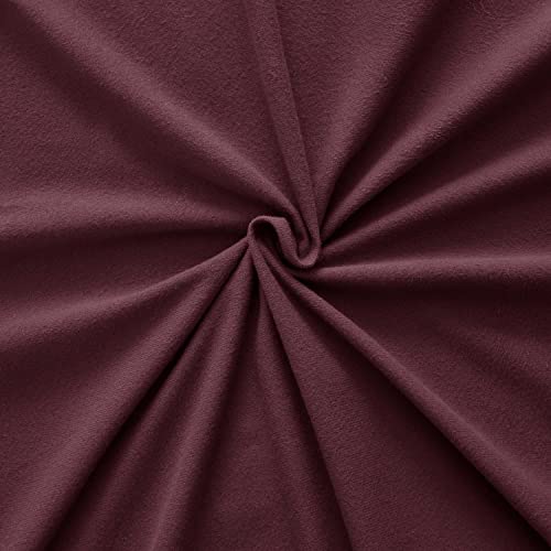 Flannel Sheets Warm and Cozy Deep Pocket Breathable All Season Bedding Set with Fitted, Flat and Pillowcases, Twin, Burgundy Red