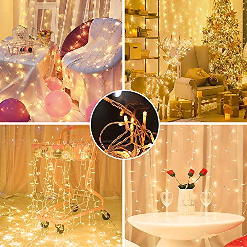 koopower [Timer & Remote] 36ft 100 LED Outdoor Battery Fairy Lights (IP65 Waterproof, Dimmable, 8 Modes, Warm White)