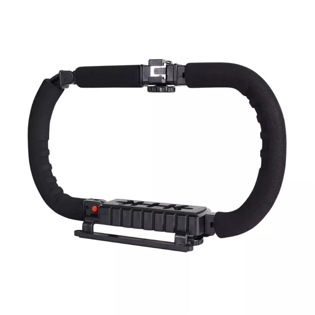 DSFEOIGY Camera Smartphone Stabilizer Adjustable Handle Grip Handheld Video Rig Universal (Color : Black, Size : 14.5X20X2cm)