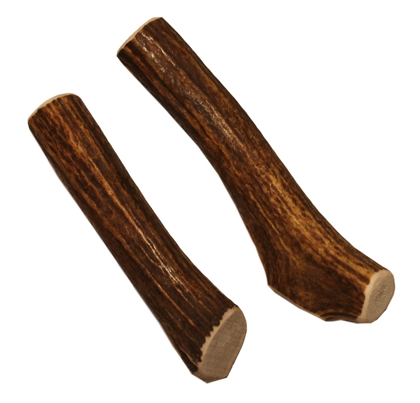 Elkhorn Premium Chews - Medium Whole Twin Pack (for 20-45 lb Dogs and Puppies) Premium Grade Elk Antlers for Dogs (2 Pieces) Sourced in The USA
