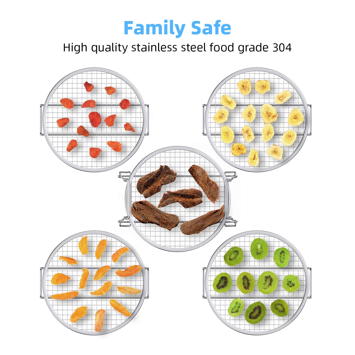 Dehydrator Rack Compatible For Ninja Foodi Accessories, Dehydrator Stand with Five Stackable Layers, Food Grade 304 Stainless Steel Compatible with Ninja Foodi 6.5 qt & 8 qt Pressure Cooker Air Fryer