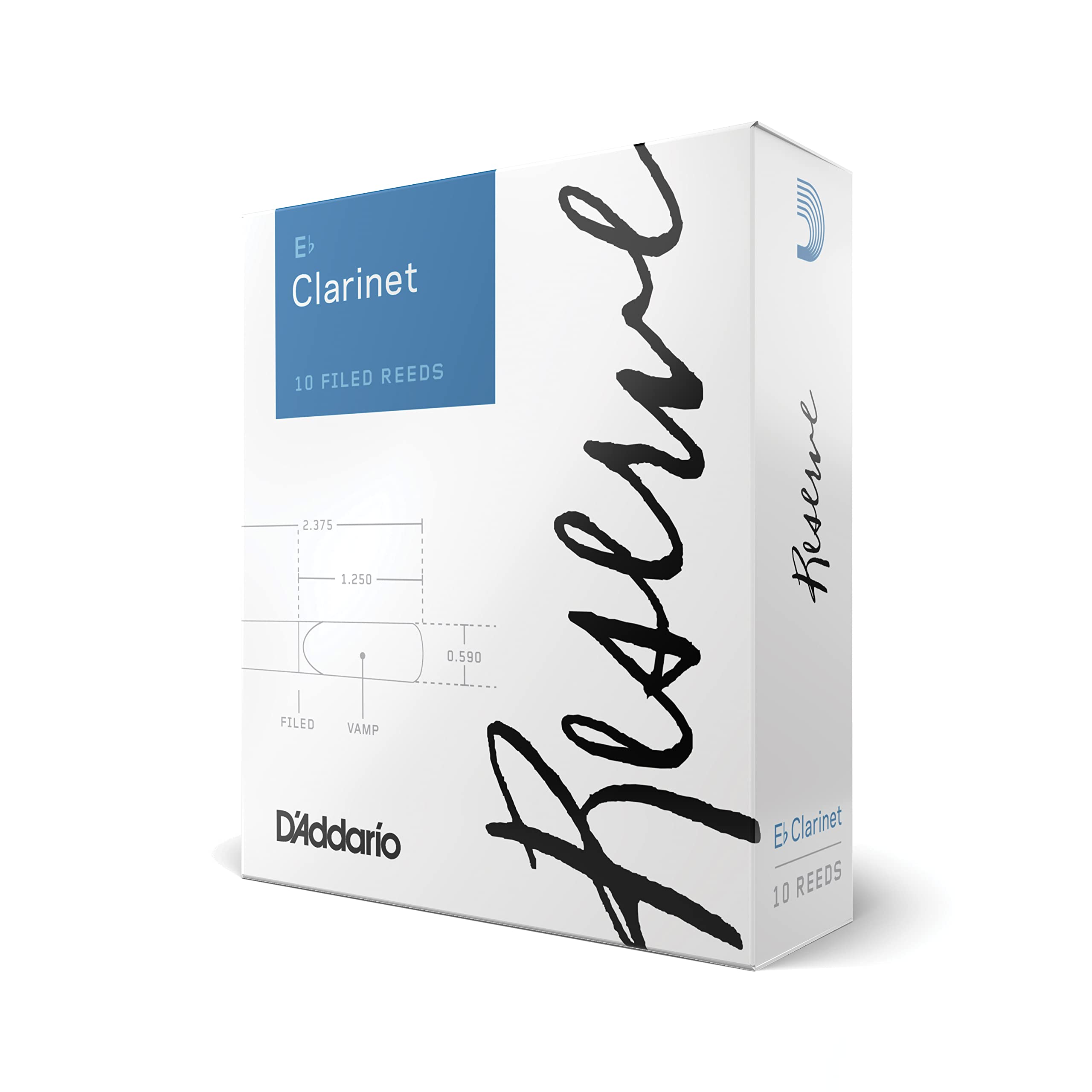 D'Addario Woodwinds Reserve Eb Clarinet Reeds, Strength 3.5, 10-pack