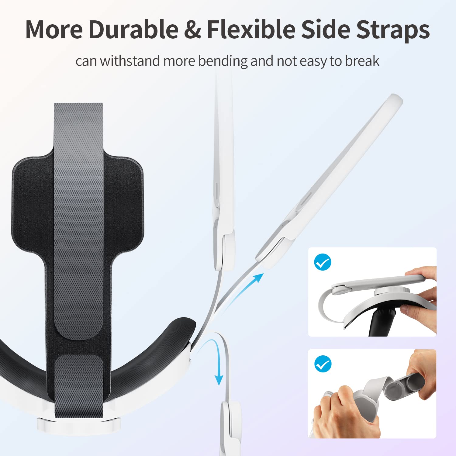 Defanti Adjustable Head Strap for Quest 2, Replacement Cushion for Quest 2 Accessories Elite Strap for Enhanced Support and Comfort, Balance Weight Reduce Pressure in VR