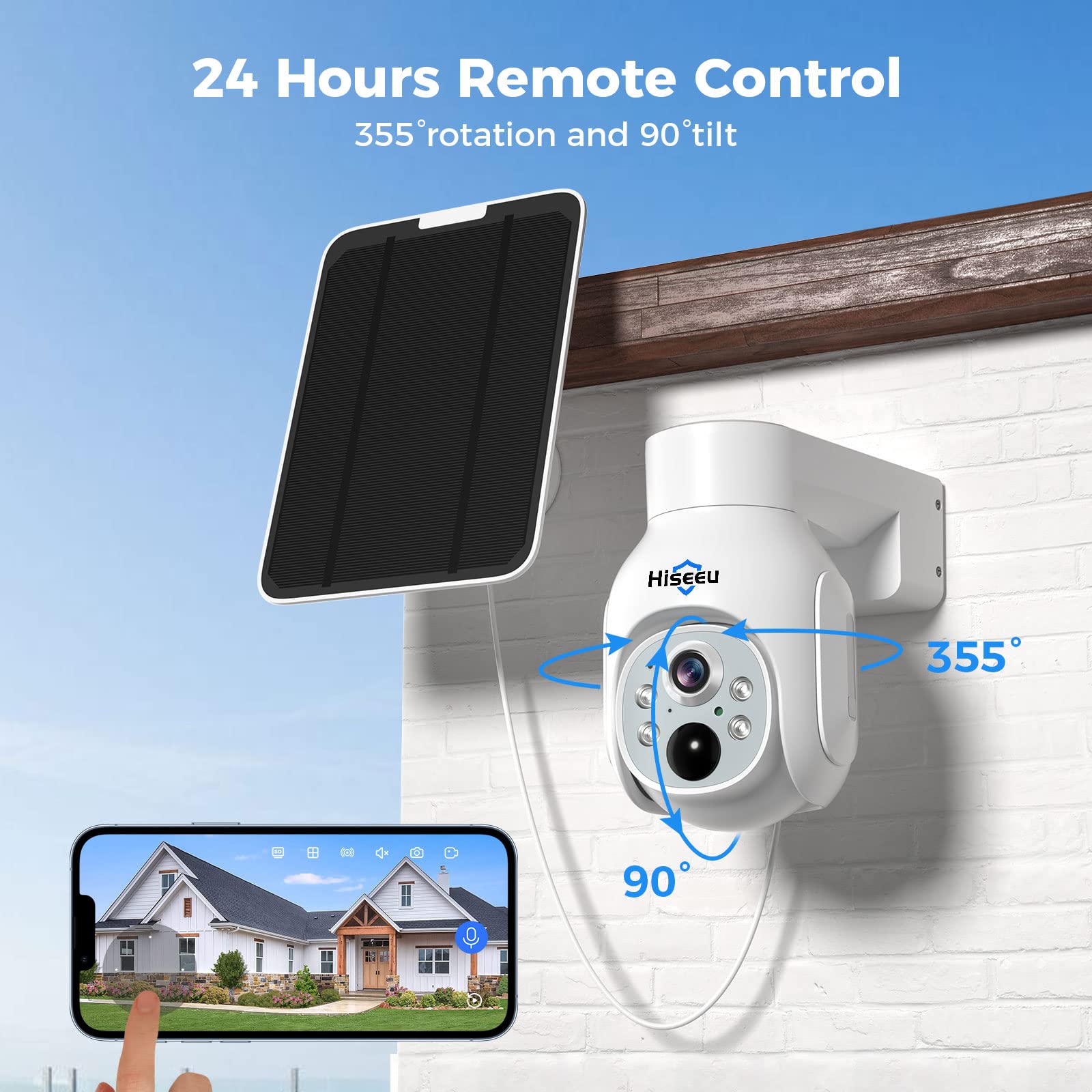 Hiseeu 2 Pack FJ2C Wireless Indoor Camera, Auto Tracking WiFi Security Camera for Home, Pet Camera for Baby, Nanny, Dog, Cat, 360°, 2 Way Audio, IR Night Vision, Work with Alexa