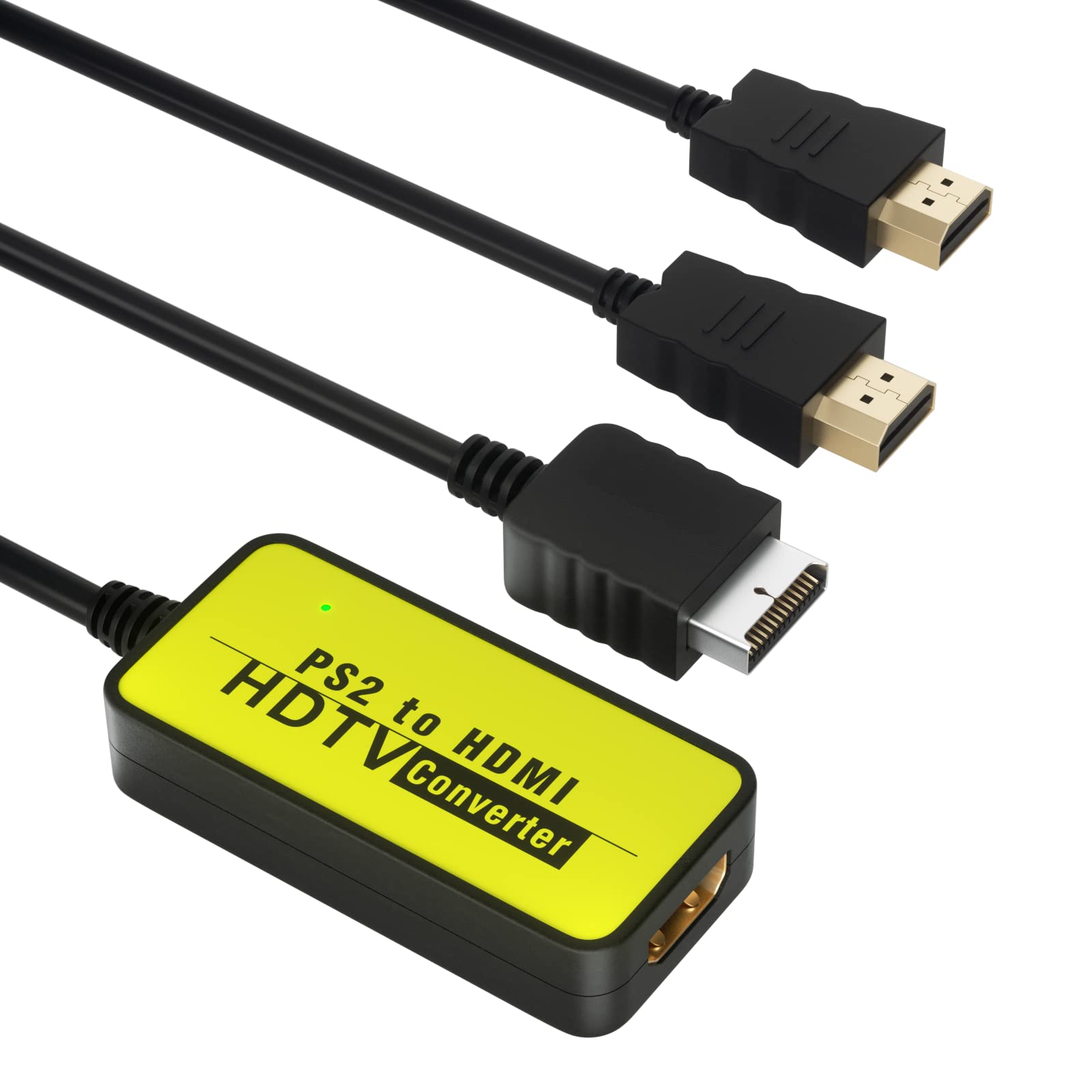 Hisewen PS2 HDMI Adapter, PS2 HDMI Cable for Sony PlayStation 2 Slimline with HD Link Cable (Support Y Cb/Pb Cr/Pr Signal Output)