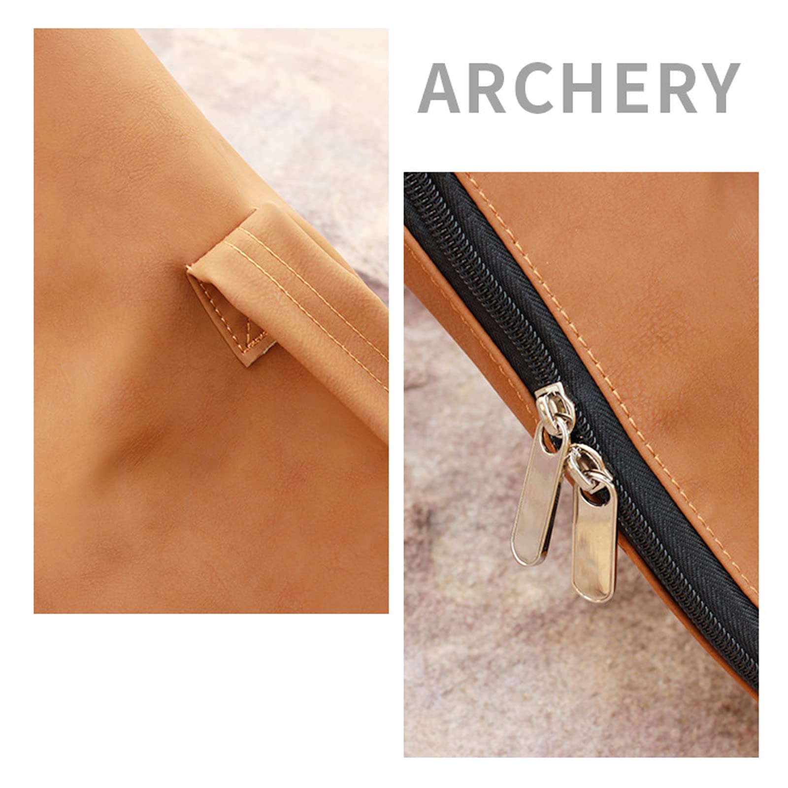 Elkrich Archery Bow Bag 60 Inch Traditional Recurve Bow Case Leather Bow Storage Bag for Longbow Horse Bow (Brown)