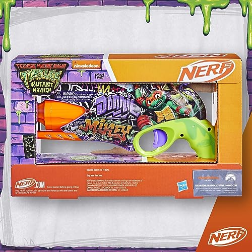 NERF Teenage Mutant Ninja Turtles Blaster, 10 Elite Darts, Toy Foam Blasters for 8 Year Old Boys & Girls & Up