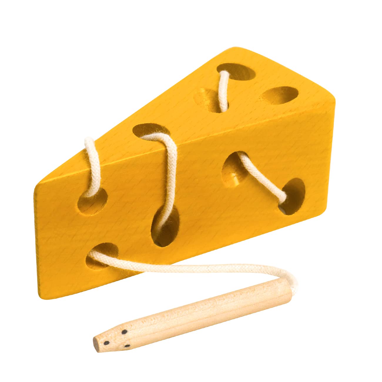 USATDD Wooden Lacing Cheese Fine Motor Skills Threading Toys, Airplane Car Travel Game Montessori Cognition Preschool Puzzle Gift for 3+ Years Old Toddlers Baby Kids