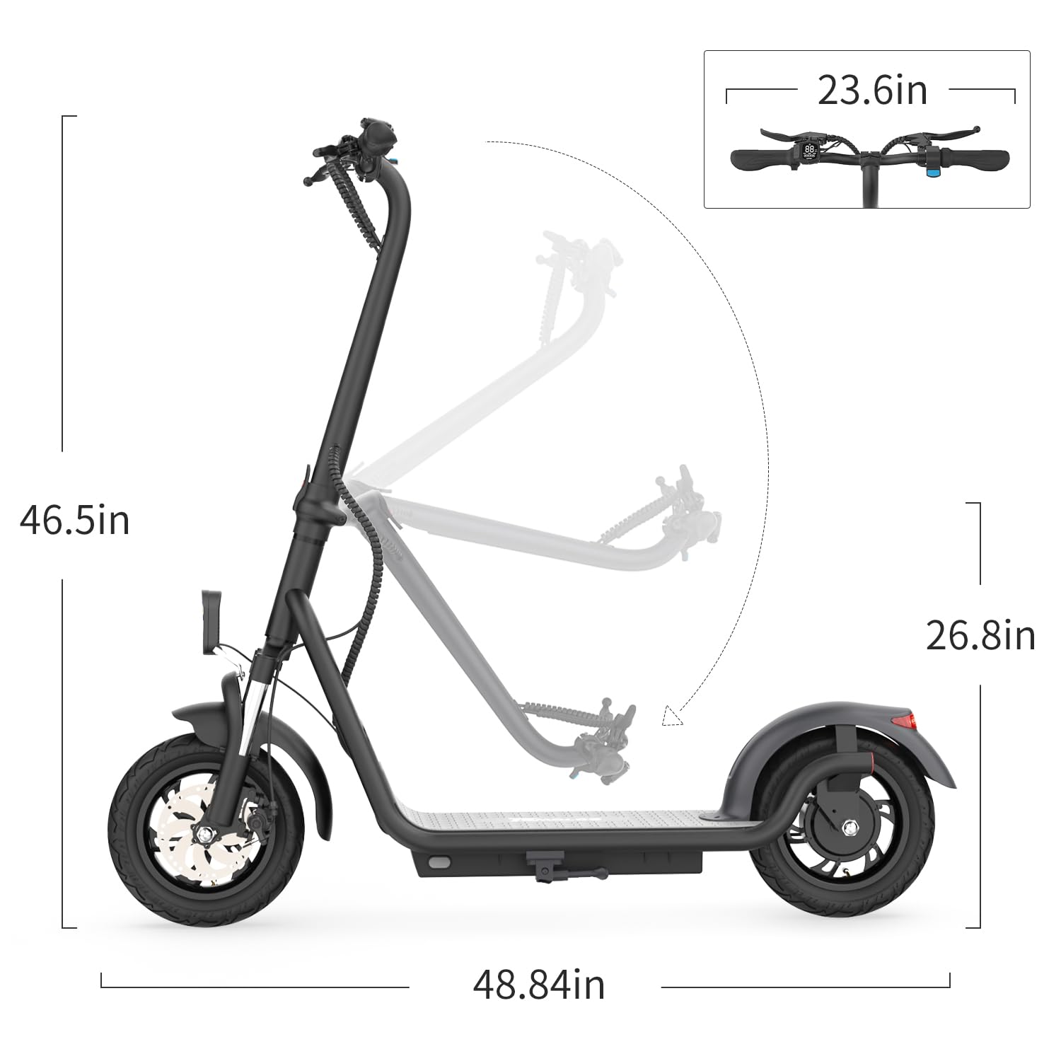 Electric Scooter Adults F2 Off Road 12" Big Tires 40 Miles Range Rated 350W Motor 15.5MPH Foldable Heavy Duty Commuting E-Scooter Triple Brake System Folding Kick Scooter UL2272 Certified