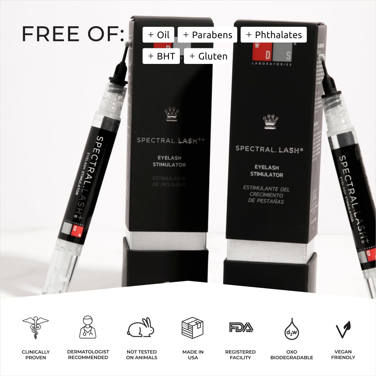 DS Laboratories Spectral.LASH Eyelash Growth Serum - Lash Serum for Eyelash Growth and Thickness, Eye Lash Growth Serum, Eyelash Conditioner, Eyelash Serum to Grow Lashes, Safe for Eyelash Extensions