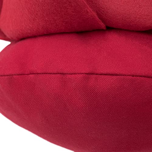 JWH 3D Flower Throw Pillow Cover Aesthetic Decorative Rose Floral Accent Pillow Case Round Cushion Handmade Pillowcase Couch Bed Living Room Chair Bedroom with Insert 14 Inch Red