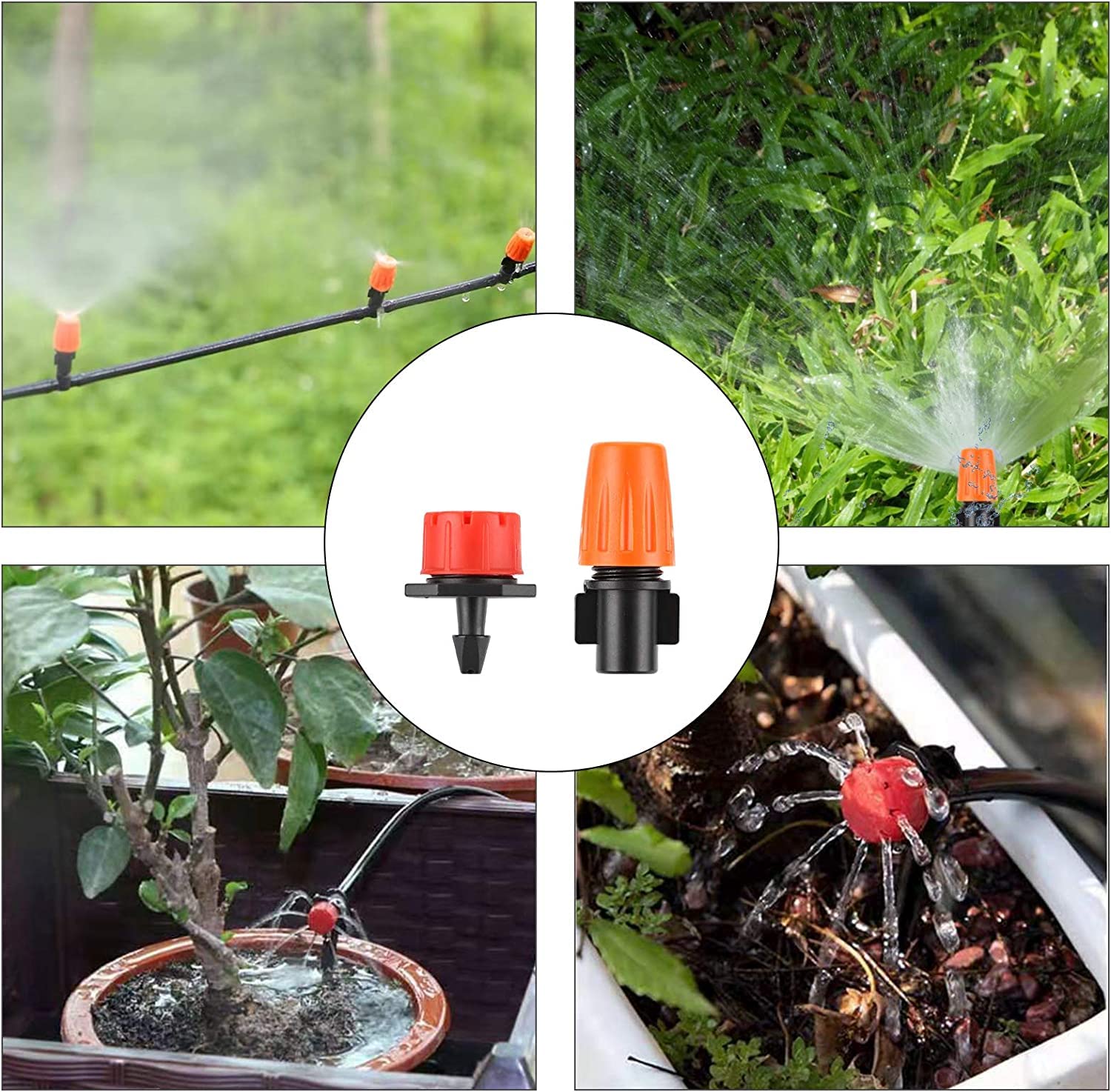 Drip Irrigation System, 180 Pcs 164FT Garden Irrigation System 1/4" Blank Distribution Tubing Watering Drip Kit Automatic Irrigation Equipment for Garden Greenhouse, Flower Bed,Patio,Lawn