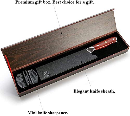 FANTECK Chef Knife 8 Inch Professional Damascus Chef Knife High Carbon 67 Layers VG-10 Damascus Knife Stainless Steel Ultra Sharp Blade Kitchen Meat Cutting Knife [Gift Box]-Ergonomic Rose Wood Handle