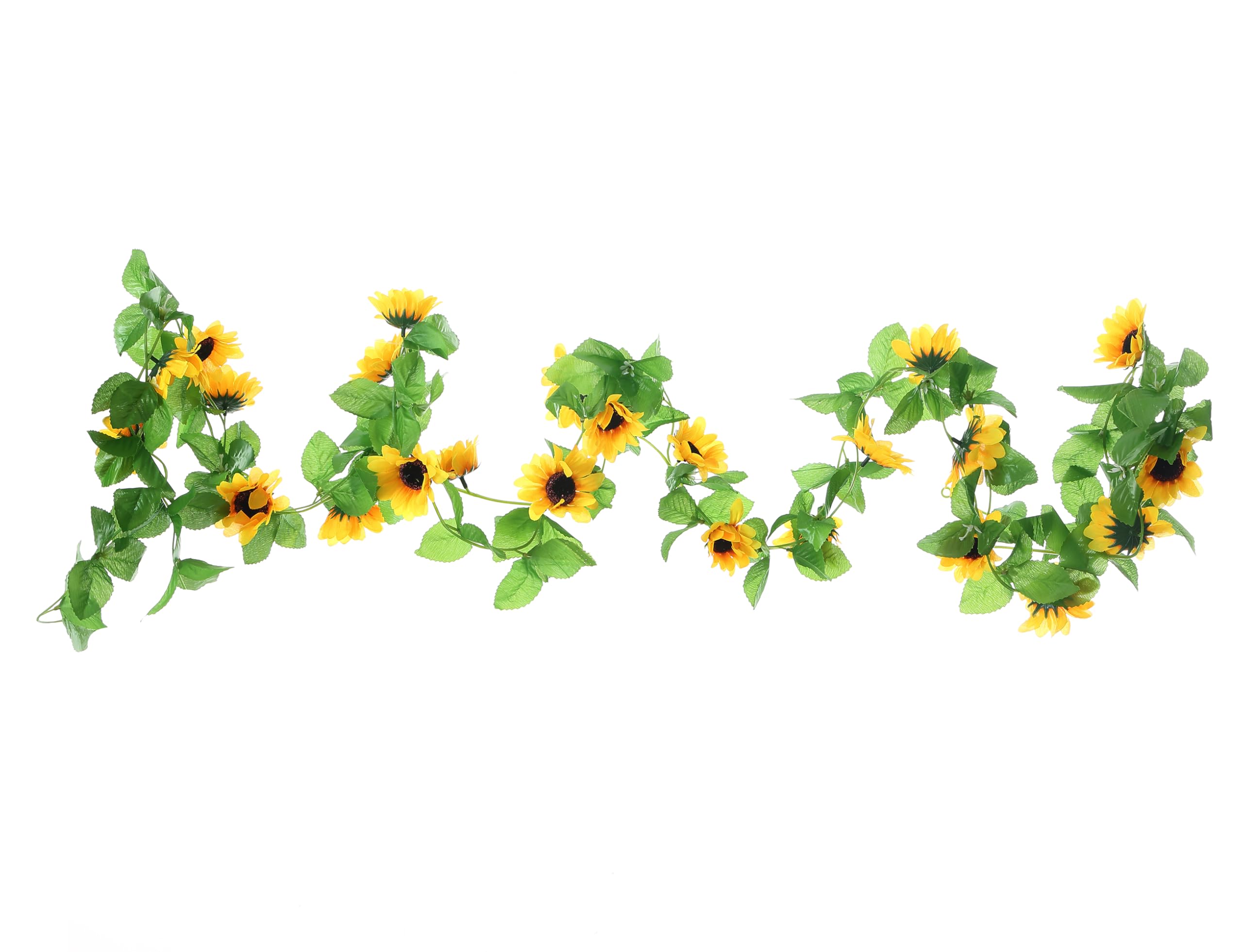 UUPP 2Pcs 7.8FT Artificial Sunflowers Garland Silk Fake Flower Ivy Vines Sunflower Decor for Home Garden Wedding Party Arch