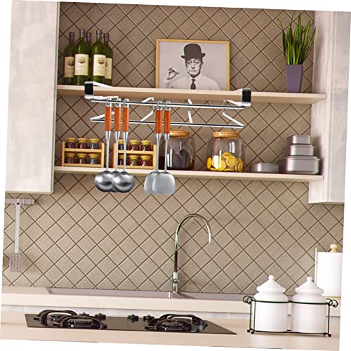 UPKOCH Kitchen Cutting Board Rack Mug Stand Wall Storage Shelf Wall Pot Rack Chopping Board Organizer Hanging Storage Baskets Pan Lid Organizer Chopping Board Organizer for Cabinet Silver