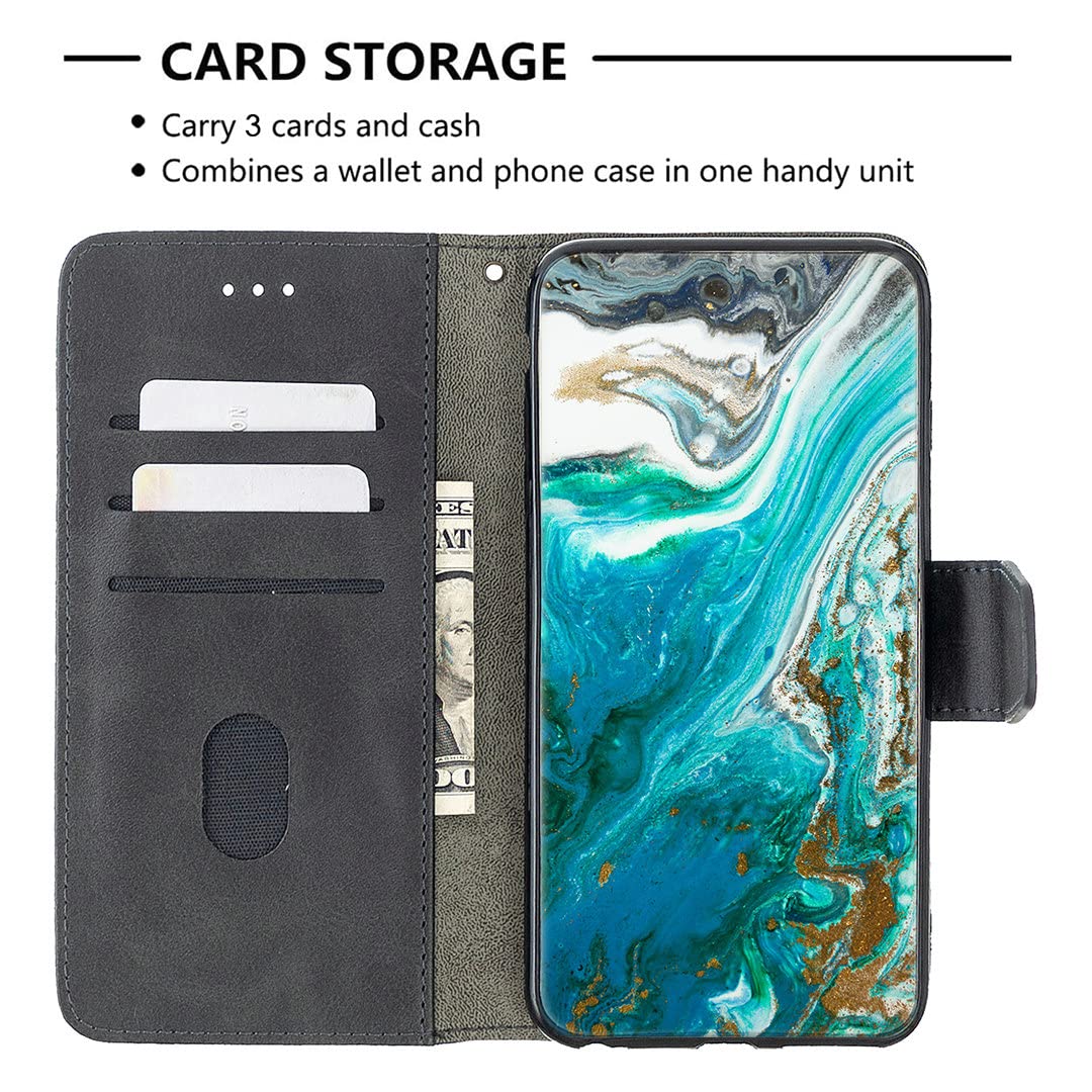 DIWOR Flip Stand Case Compatible for Vivo Iqoo Z5 5g Phone Case Cover PU Leather Kickstand Magnetic Wallet Case BF440-HEI