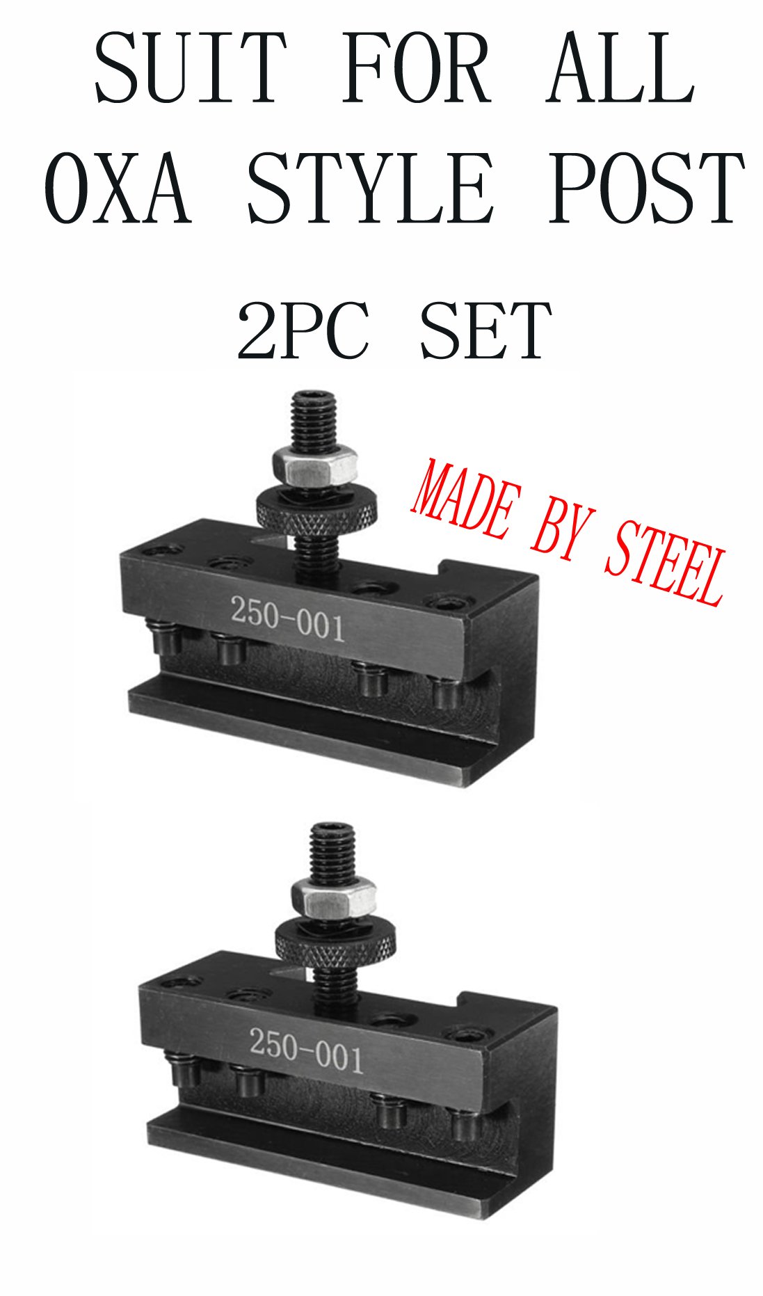 LLDSIMEX 2PC SETS 250-001 0XA Quick Change Tool, Turinng Tool Holder Steel Material 1# HOLDER