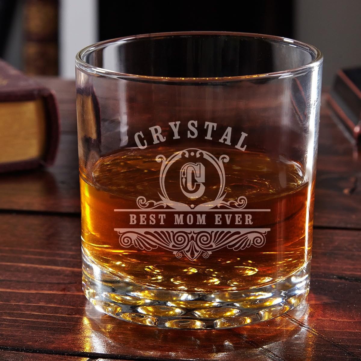 Custom Buckman Whiskey Glasses and El Matador Bull Whiskey Decanter Set (Personalized Gift)