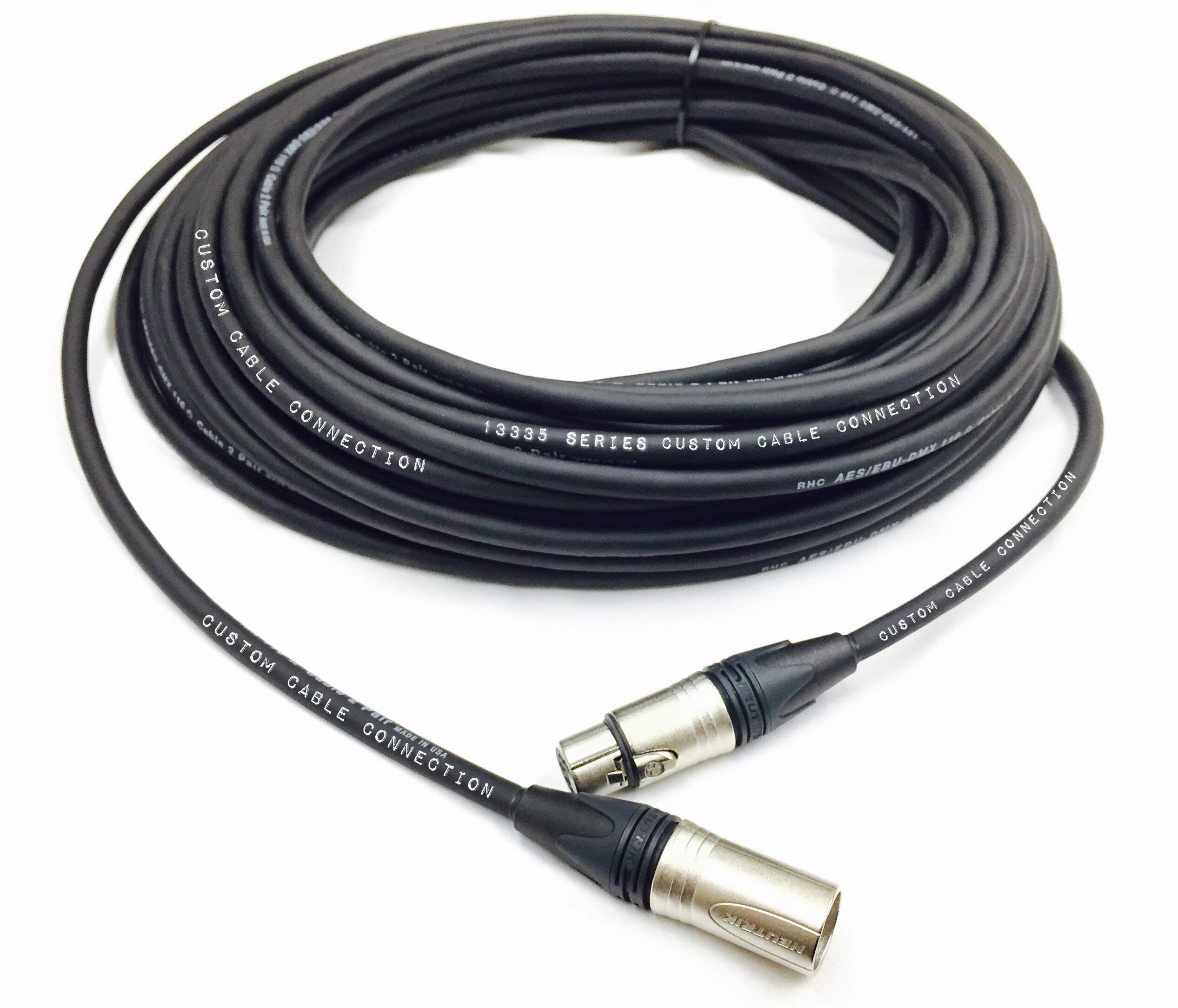 Custom Cable Connection 150 Foot 5-Pin XLR 24 AWG (Gauge) DMX512 Data Cable Male to Female for stage lighting, LED Uplights, DJ Lights and DMX512 Controller- made