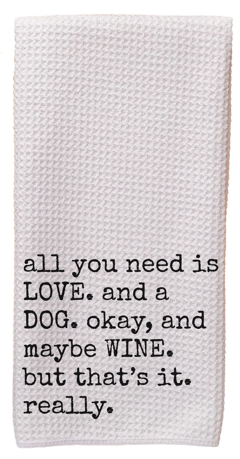 Funny Waffle Weave Kitchen Towel, Housewarming Gift, Gift for Dog Lover