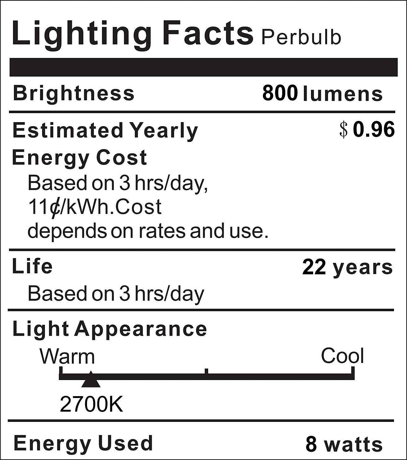 Fabuled Dimmable A19 LED Light Filament Bulbs,E26 Screw Base,Warm White 2700K,8Watts LED Bulbs Equivalent 60Watts, Clear Glasses,800Lumens,Pack of 6