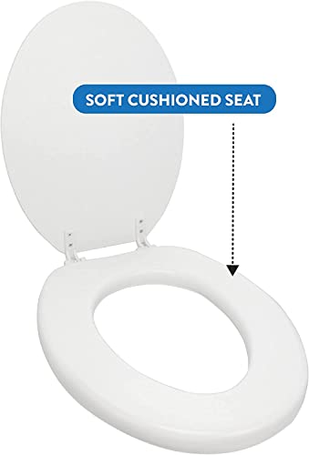 J&V Textiles Soft Round Toilet Seat With Easy Clean & Change Hinge, Padded (Hunter Green)*