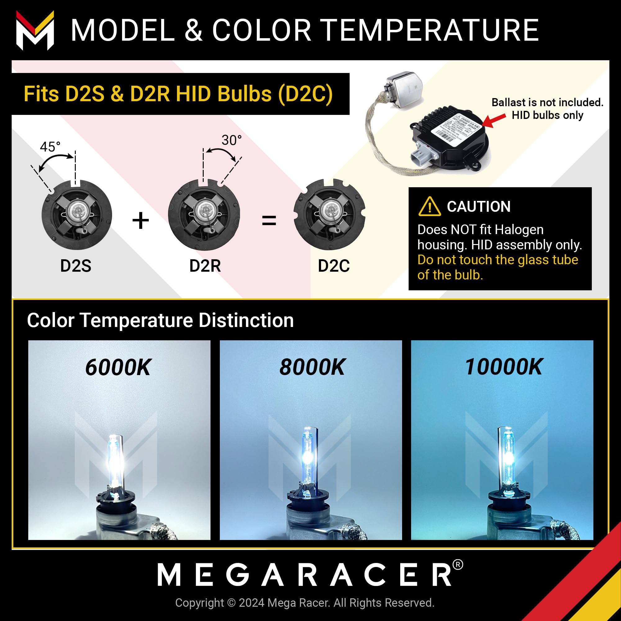 D2S HID Bulbs | 6000K Cool White HID Headlight Bulbs | D2R Headlight Bulb | Xenon Headlight Bulbs | HID Headlights | Xenon HID Bulbs | HID Lights for Cars Headlights | D2S Bulb | HID Bulb Pack of 2